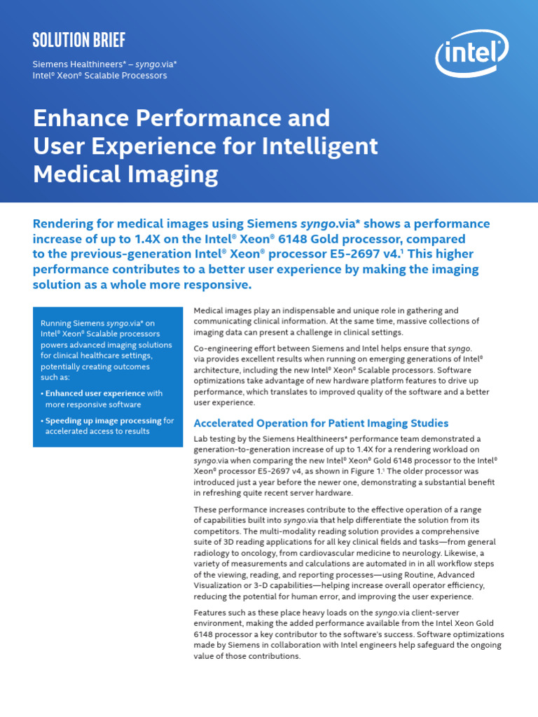 Syngo Solution Brief | PDF | Central Processing Unit | Intel