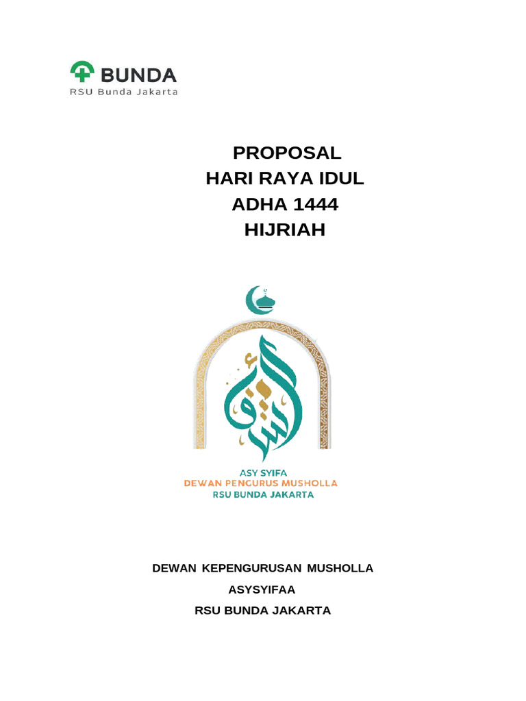 Proposal Kegiatan Idul Adha 1444 H RSU Bunda | PDF | Kesehatan Holistik ...