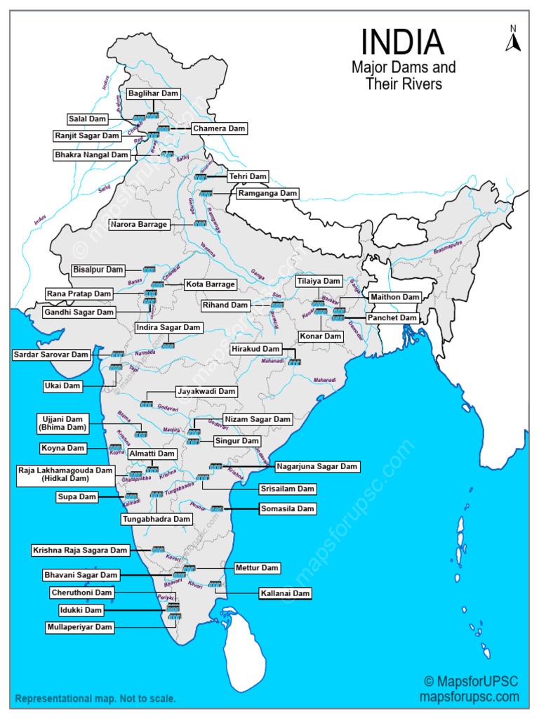 Major Dams of India Map | PDF