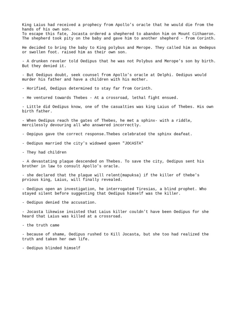 Oedipus: The Tragic Fate of Laius | PDF | Classics