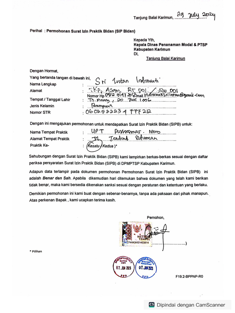 Rekom PTSP Intan | PDF