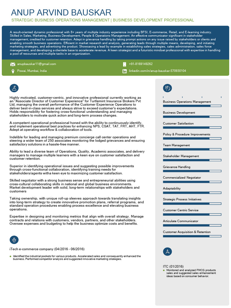 Anup Bauskar - Feb 2024 | PDF | Sales | Marketing