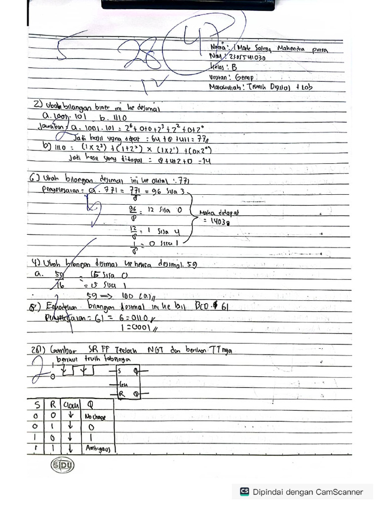 030 - I Made Satrya Mahendra Putra - UTS Teknik Digital | PDF