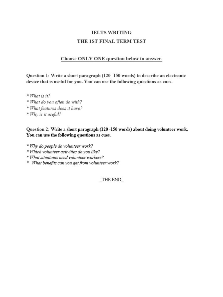 Ielts Writing G10 Cuối Kỳ 1 (2 in 1) | PDF