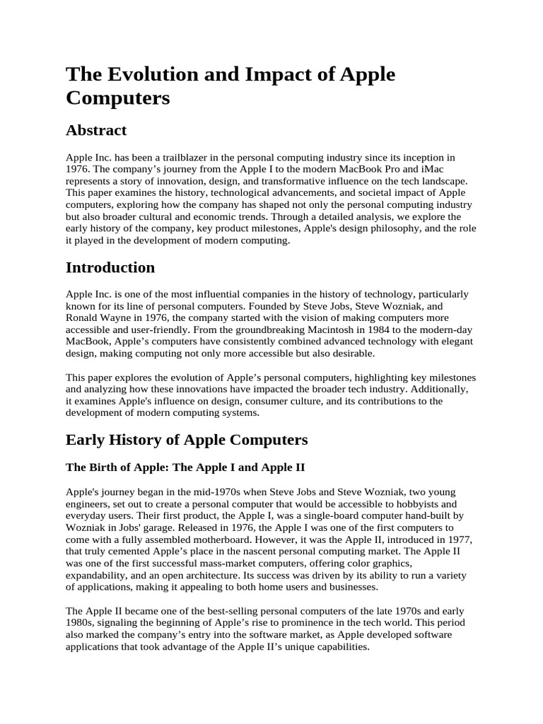 APPLE EVOLUTION | PDF | Apple Inc. | Apple Inc. Hardware