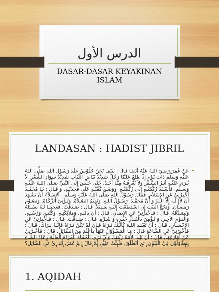 Dasar-Dasar Keyakinan Islam | PDF