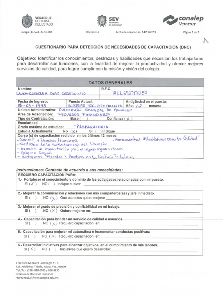 Cuestionario DNC | PDF