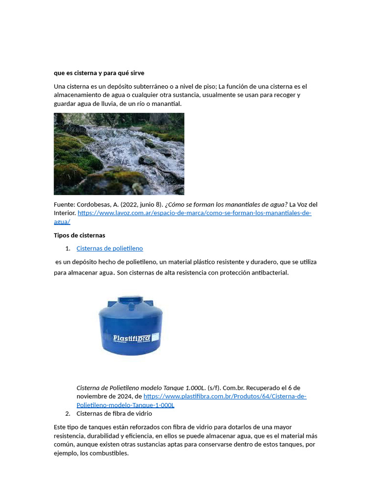 Que Es Cisterna y para Qué | PDF | Agua | Hormigón