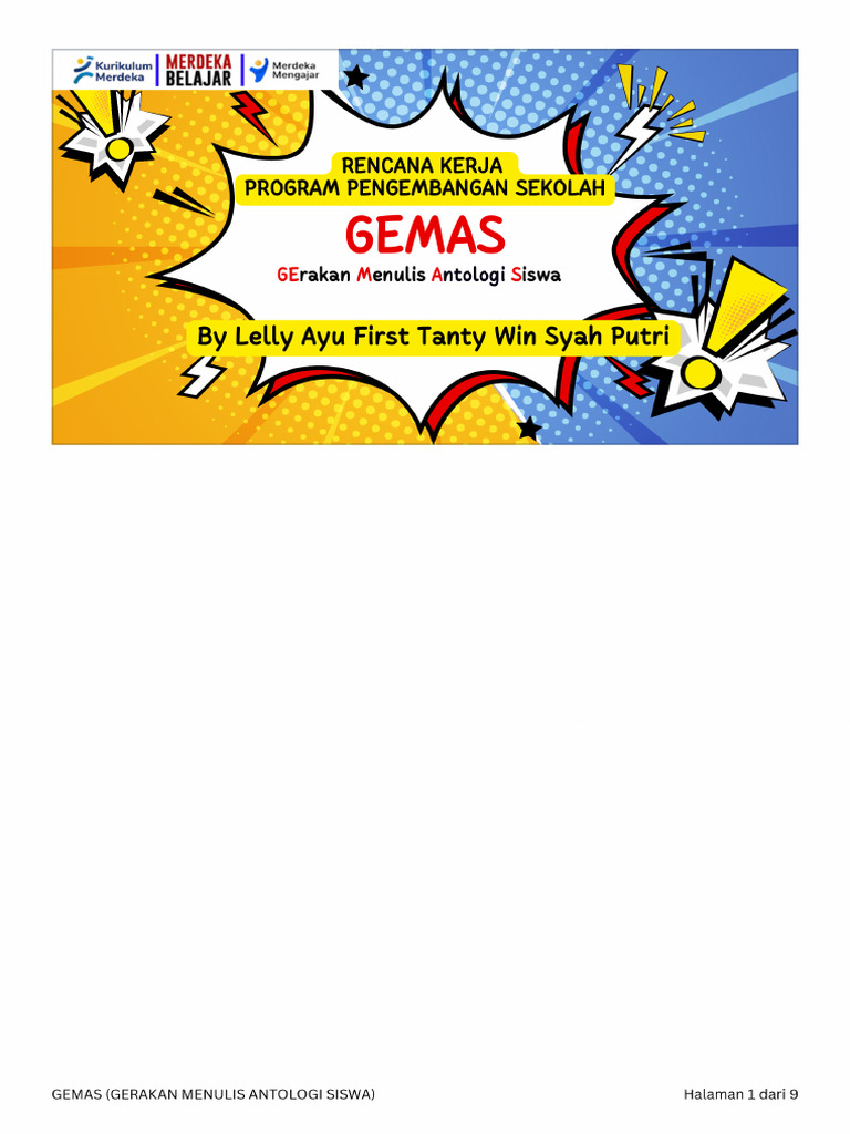 Gemas (Gerakan Menulis Antologi Siswa) | PDF
