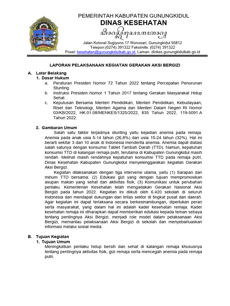 2024 Laporan Gerakan Aksi Bergizi Komdat | PDF