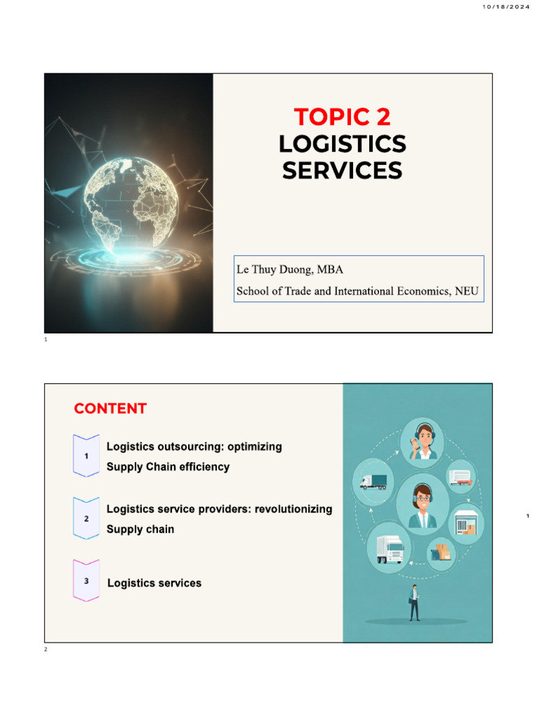 (LMS) English For Logistics (TOPIC 2 - Logistics Services) | PDF ...