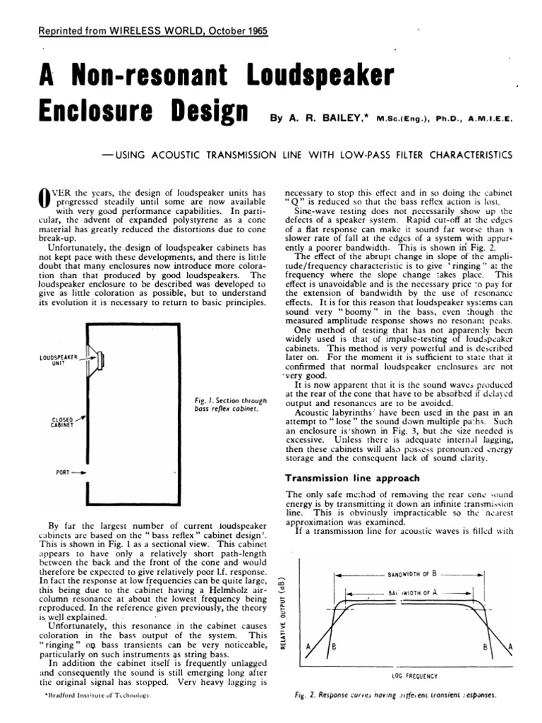 00 Bailey Trans Line Compilation | PDF | Loudspeaker | Electrical ...