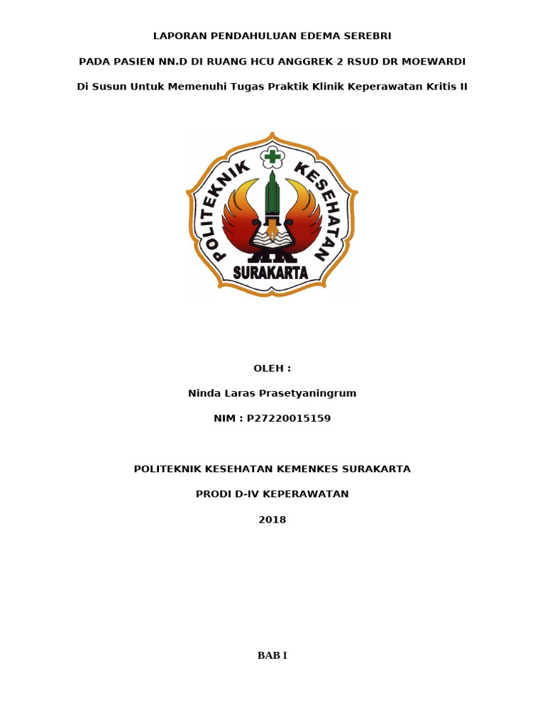 Laporan Edema Serebri pada Pasien HCU | PDF