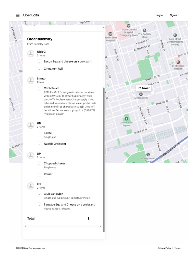 Uber Order Berkleys | PDF