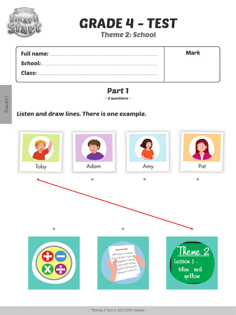 I-Learn Smart Start Grade 4 Theme 2 - Listening Test - TB | PDF