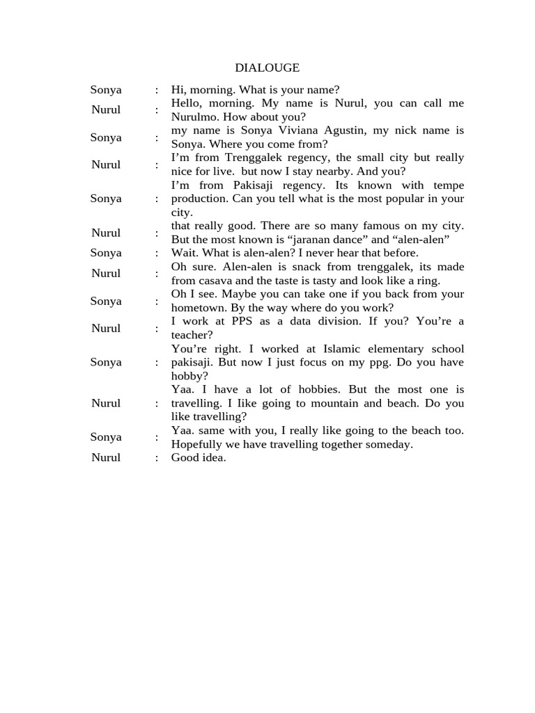 Dialouge in English | PDF