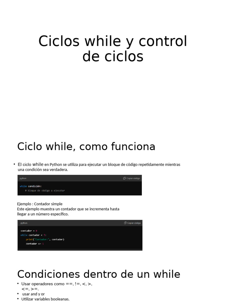 Ciclos While y Control de Ciclos | PDF | Informática