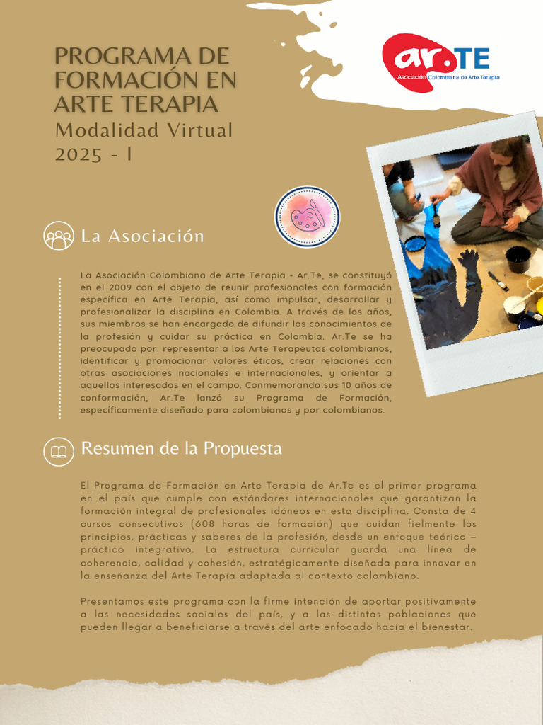 Contenido Programa Arte Terapia 2025-1 | PDF | Psicoterapia | Diseño