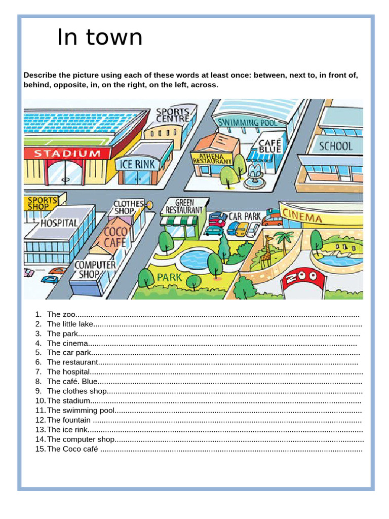 Spatial Prepositions in Town Description | PDF | Young Adult