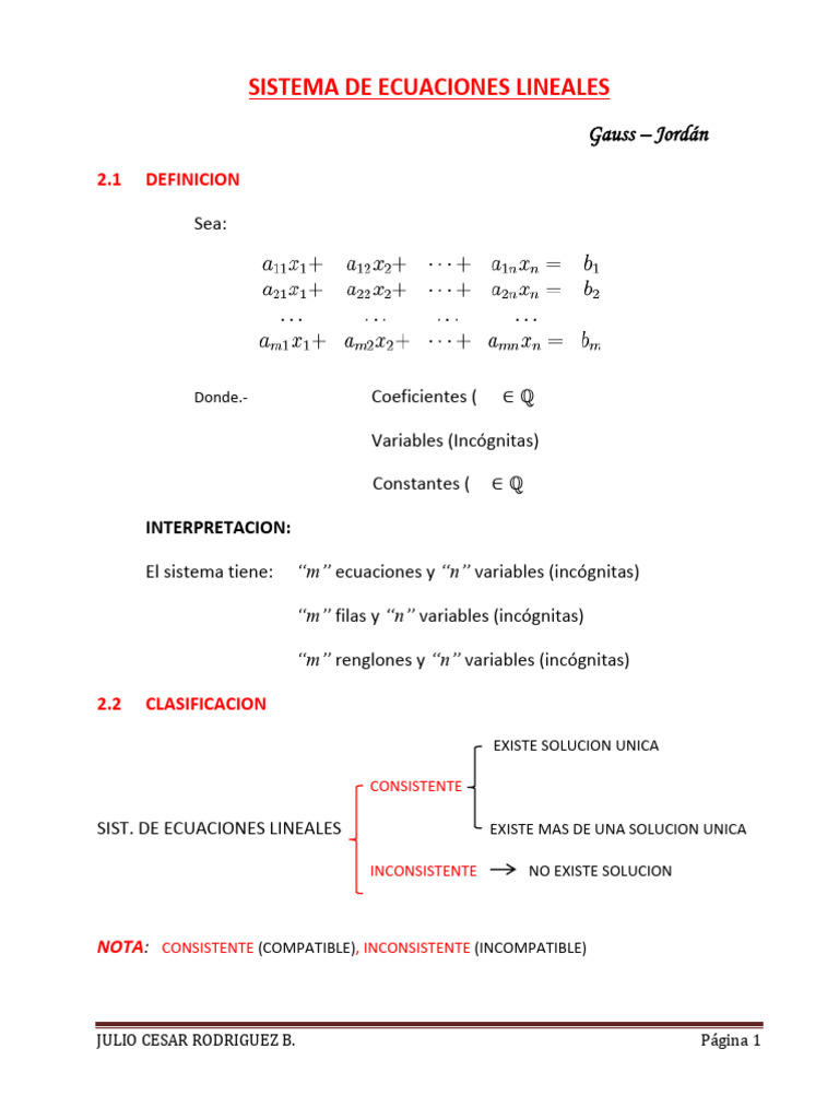 Sist - Ec.lin. Ii-24 | PDF | Ecuaciones | Sistema de ecuaciones lineales