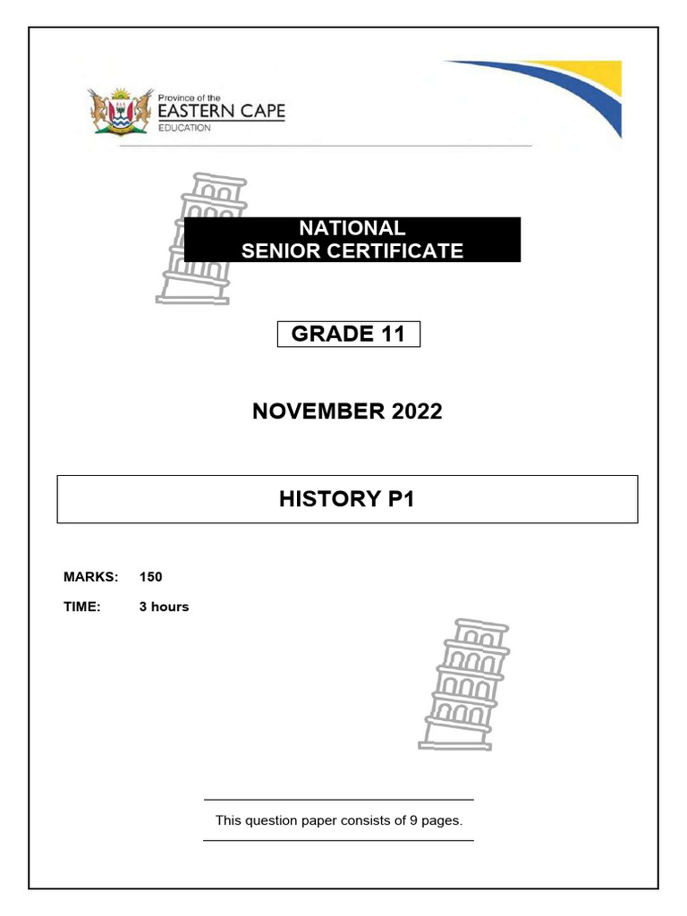 EC History Grade 11 November 2022 P1 and Memo | PDF | New Deal | Joseph ...