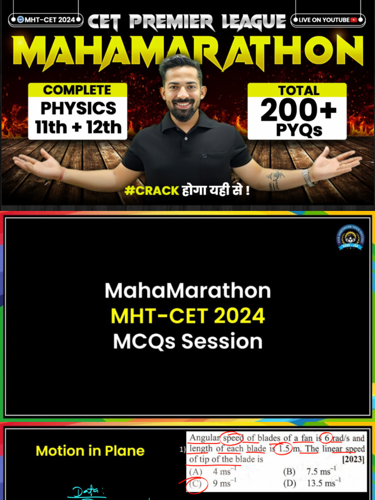 MHT Cet 24 Mahamarathon Pyqs Solutions - Ba83c121 862a 40af b727 9e5baeb8cd3d | PDF