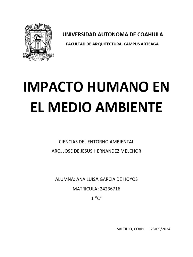 Impacto Humano en El Medio Ambiente | PDF | Contaminación | Residuos