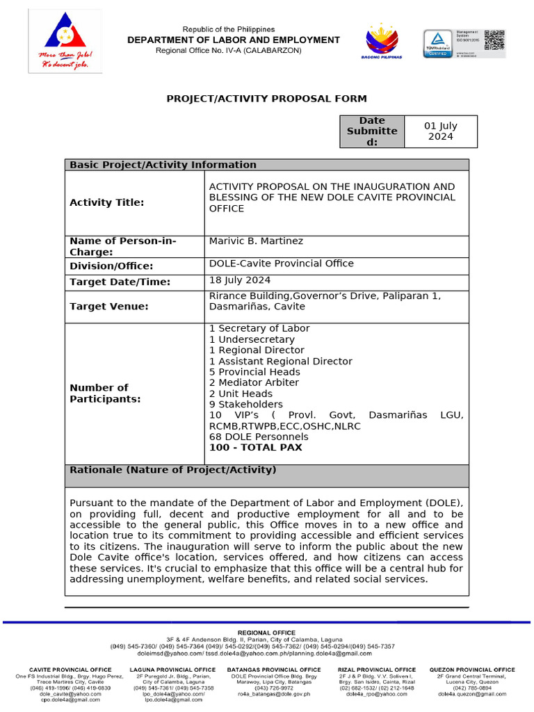 Inauguration ProposaL | PDF | Unemployment Benefits | Economies