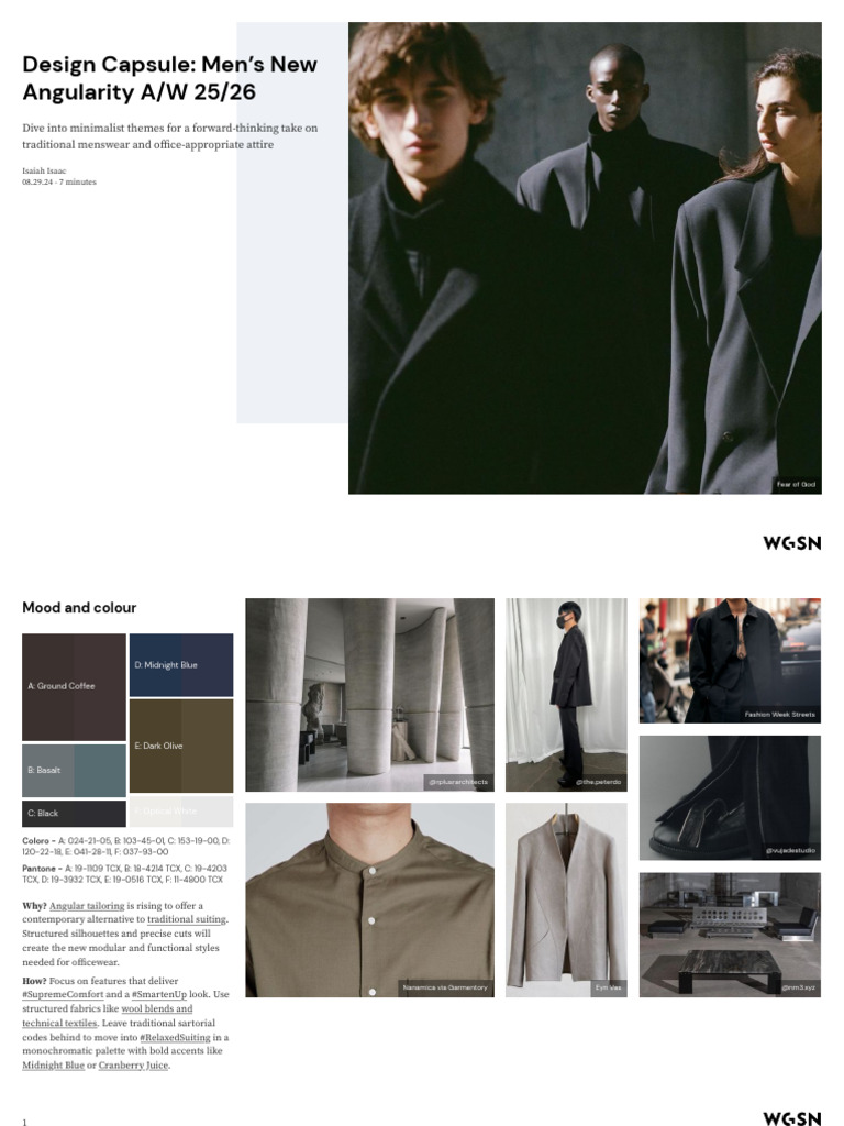 Design Capsule Men S New Angularity A W 25 26 en | PDF | Textiles | Shirt
