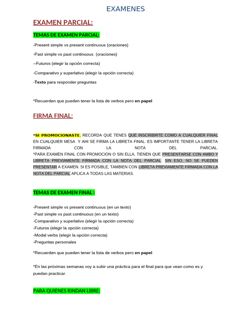 EXAMENES | PDF | Lingüística | Gramática