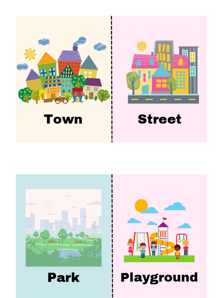 Places in Town - Flashcards | PDF