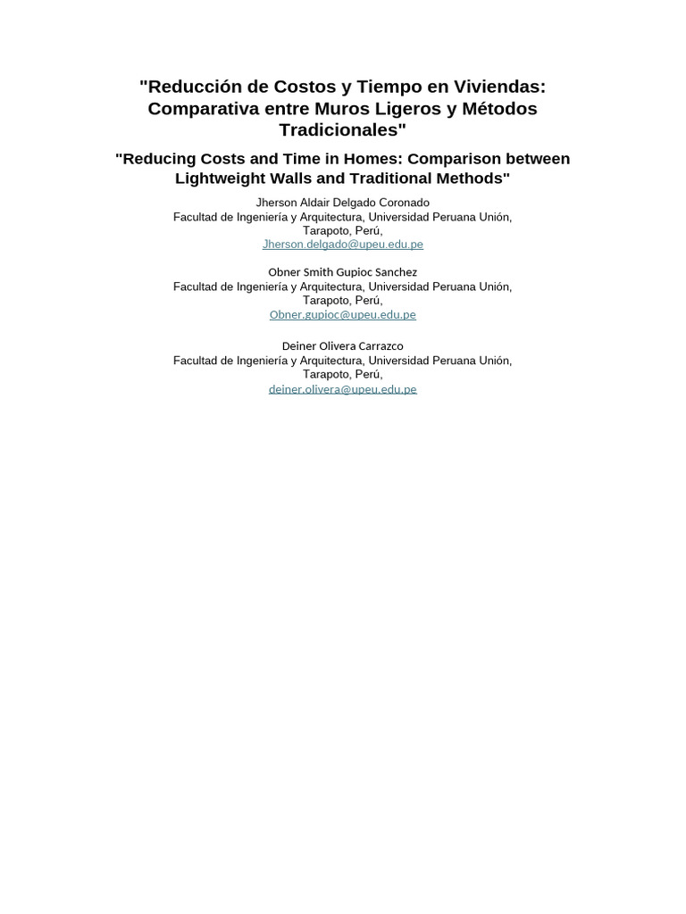 Reducción de Costos y Tiempo en Viviendas | PDF | pared | Ingeniería de Edificación