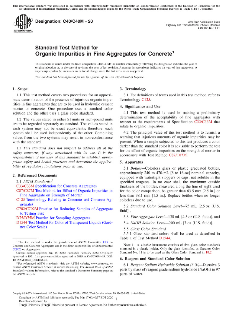 Astm C40 C40M-20 | PDF