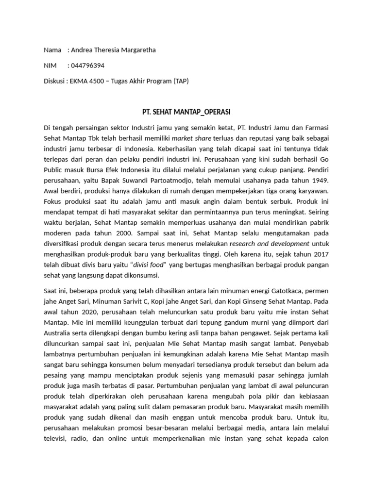 Diskusi 2 - EKMA 4500 TAP | PDF | Bisnis | Teknologi & Rekayasa