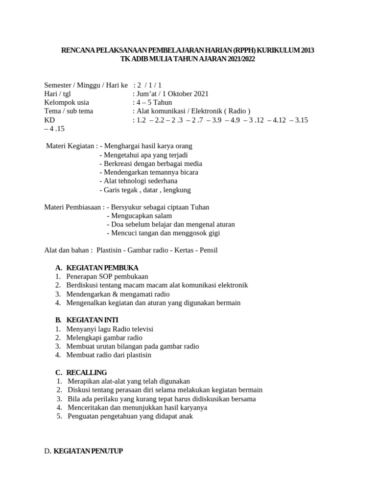 RPPH (Alat Komunikasi) | PDF | Karier & Perkembangan