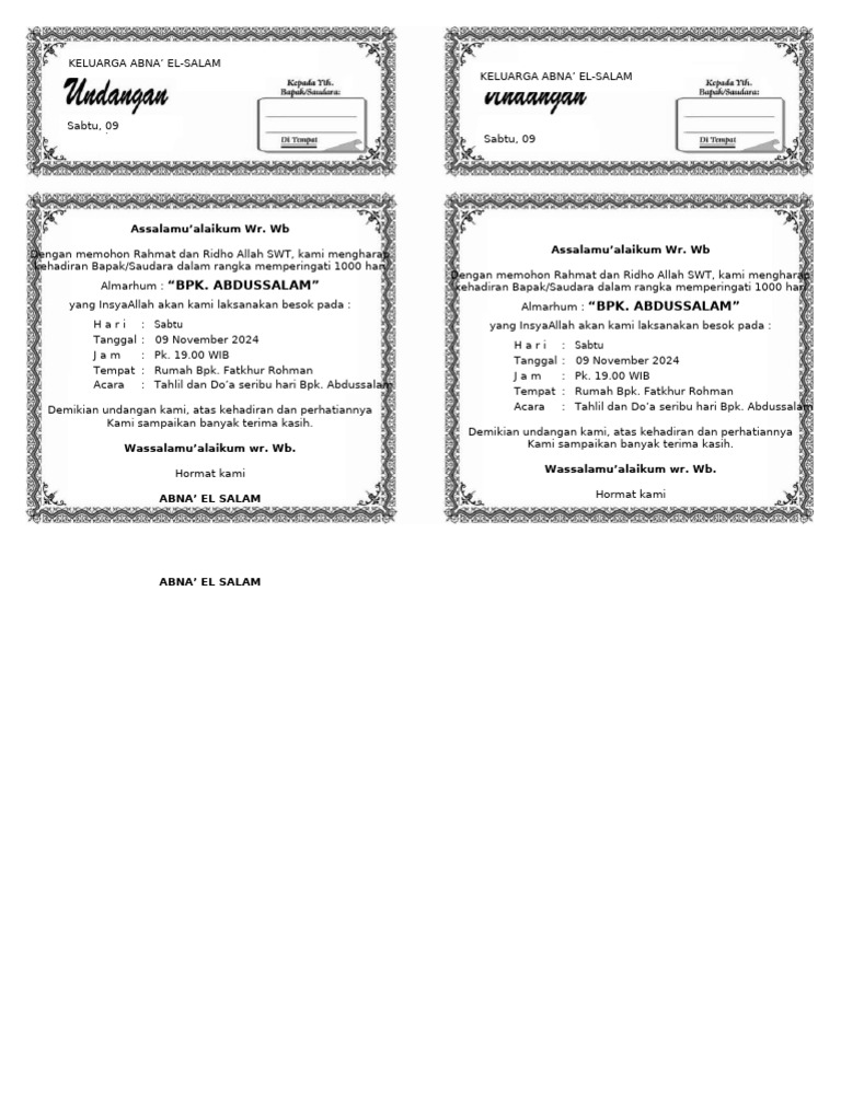 Undangan Nyewu | PDF