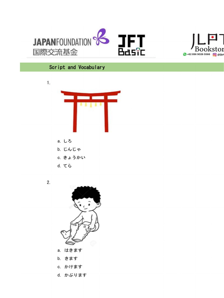 Soal JFT Basic Level Dasar 4 (1) - 231201 - 134100 | PDF