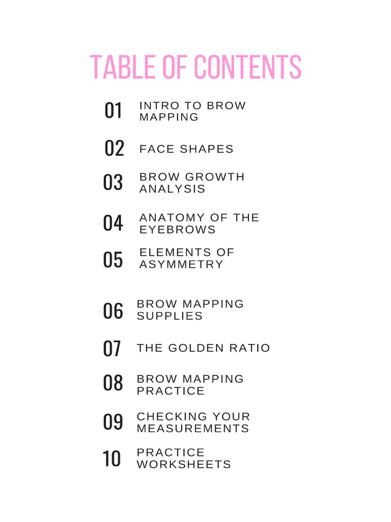 Brow Mapping Workbook Students | PDF