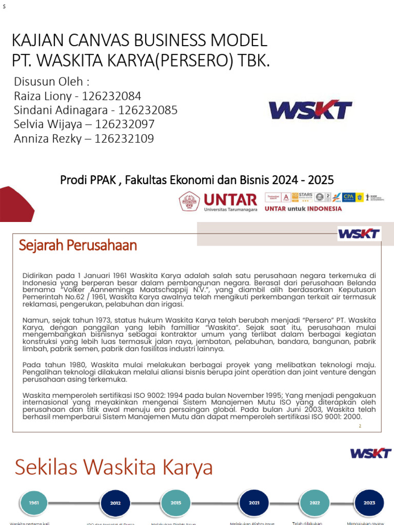 Canvas Bisnis Model Pt Waskita Revisi Pdf