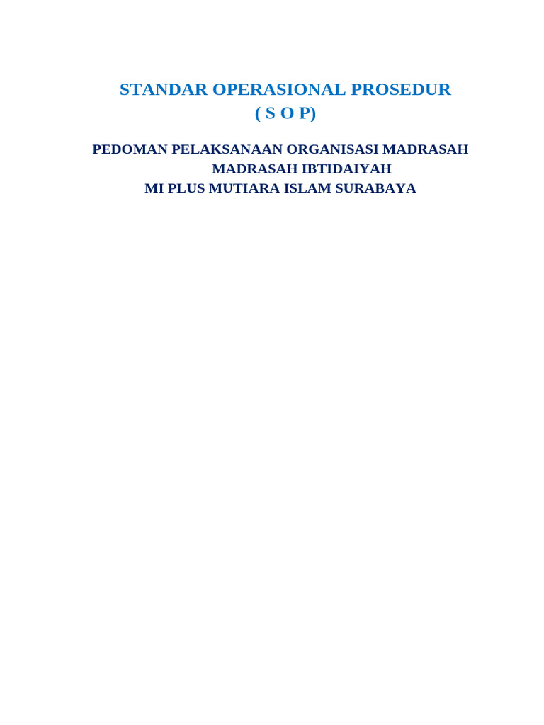 SOP MIN 1 Simeulue | PDF | Karier & Perkembangan | Ilmu Sosial