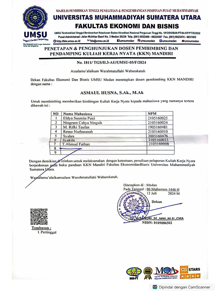 SK Pembimbing KKN FEB 2024 | PDF