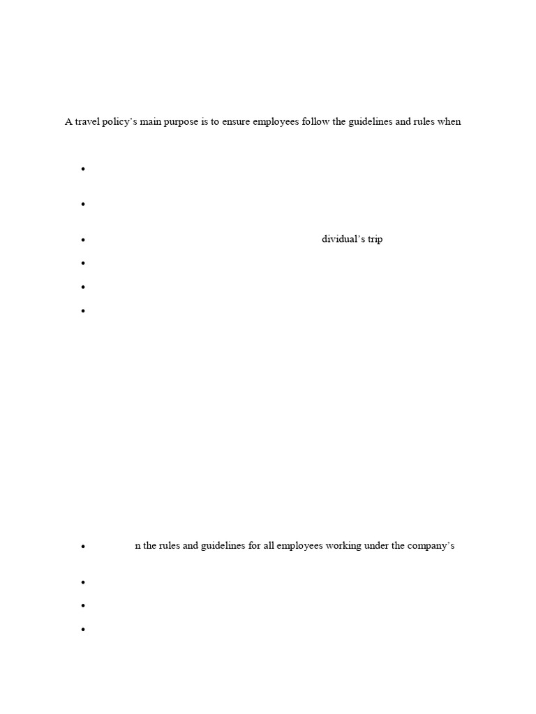Employee Travel Policy Sample | PDF | Expense | Employment