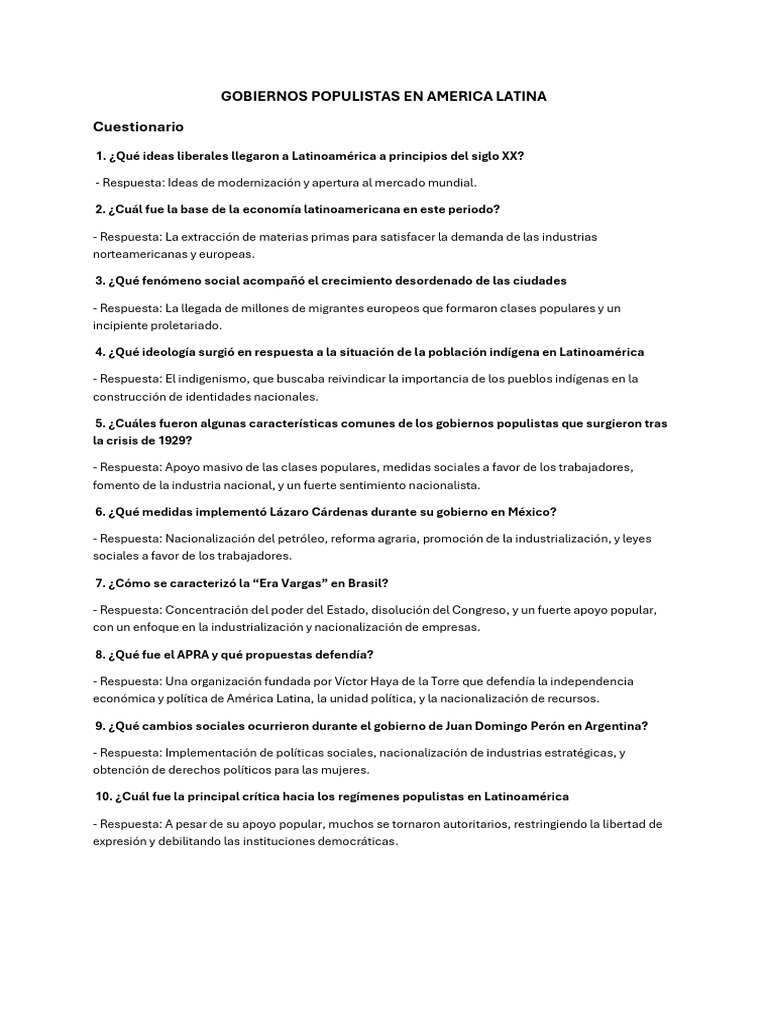 Gobiernos Populistas en América Latina | PDF | Ciencias sociales