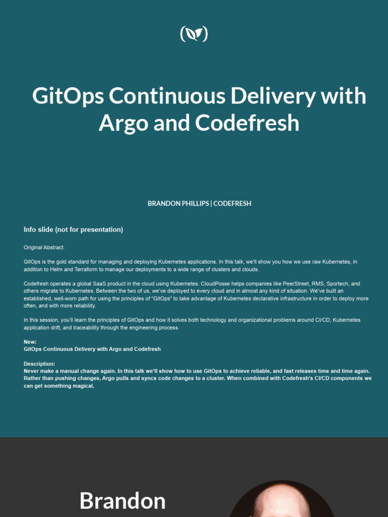 GitOps Continuous Delivery With Argo and Codefresh Taryn Jones | PDF | Software Industry ...
