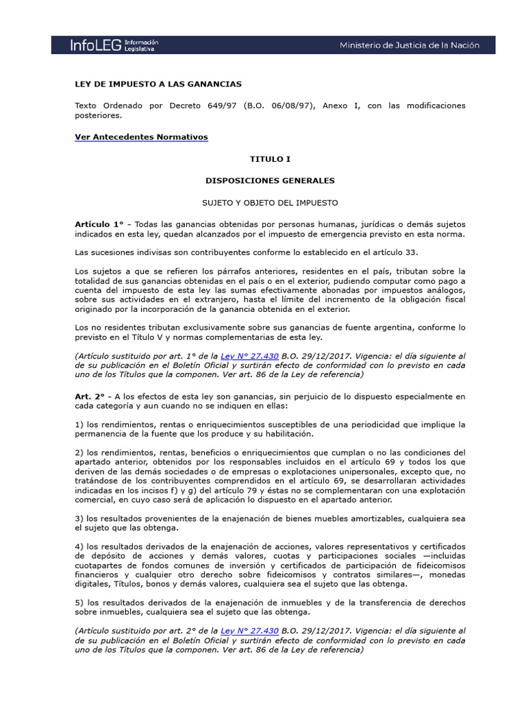 Ley Iigg + Res 4003 | PDF | Compartir (Finanzas) | Impuestos
