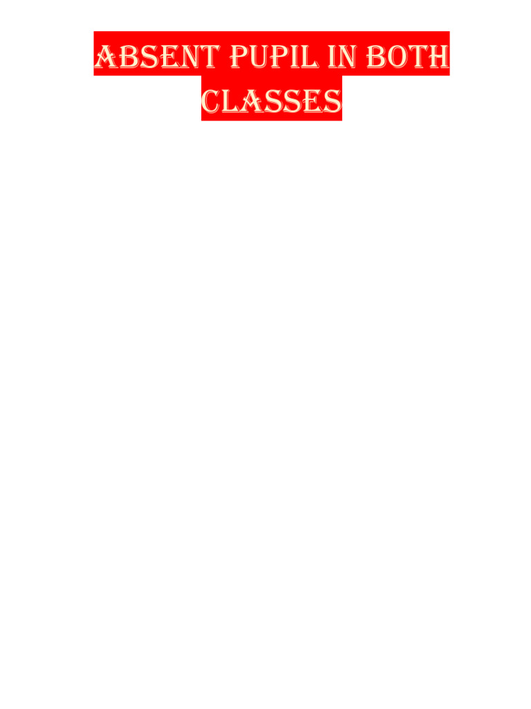 Absent Pupils. | PDF