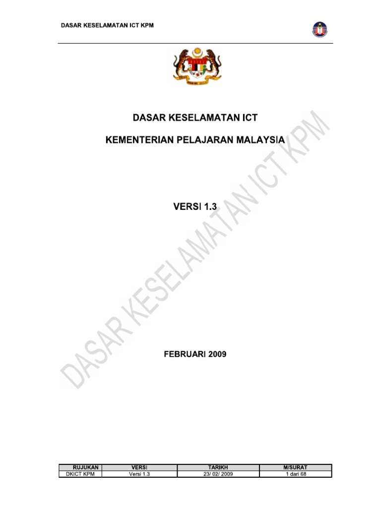 Dasar Keselamatan ICT - KPM | PDF