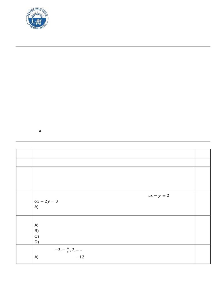 Math 25481 | PDF | Multiple Choice | Mathematical Analysis