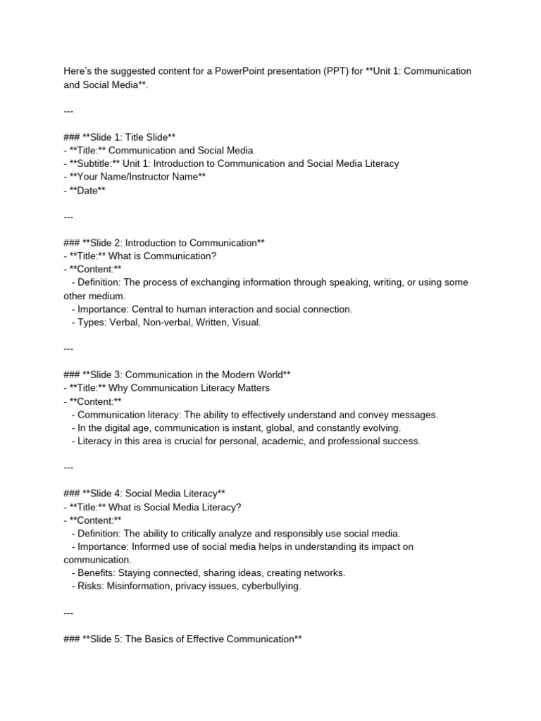 Unit - I Profile Building | PDF | Communication | Social Media