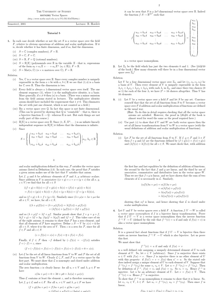 I I I I I I: The University of Sydney | PDF | Vector Space | Basis ...